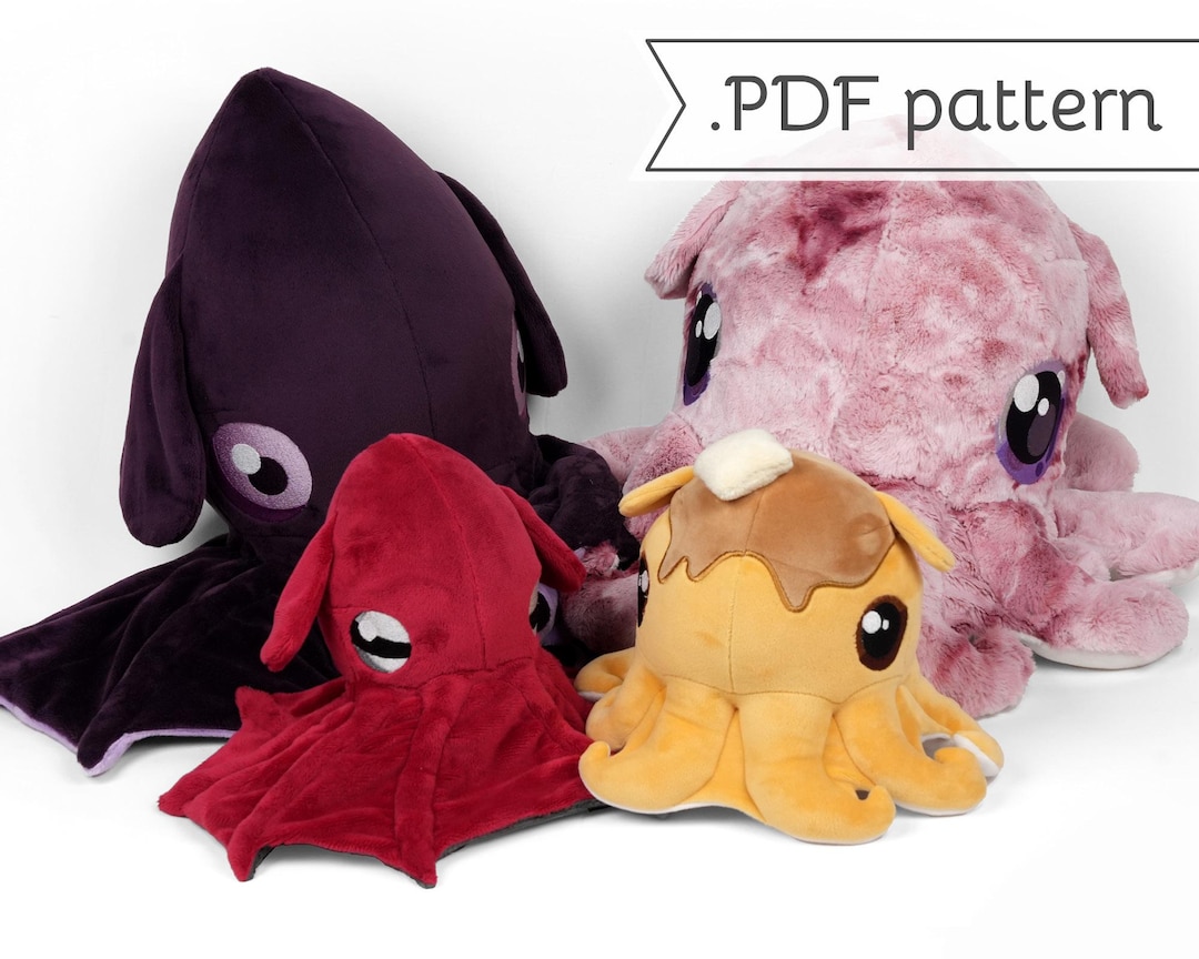 Dumbo Octopus and Vampire Squid Plush Sewing Pattern .pdf Tutorial - Etsy
