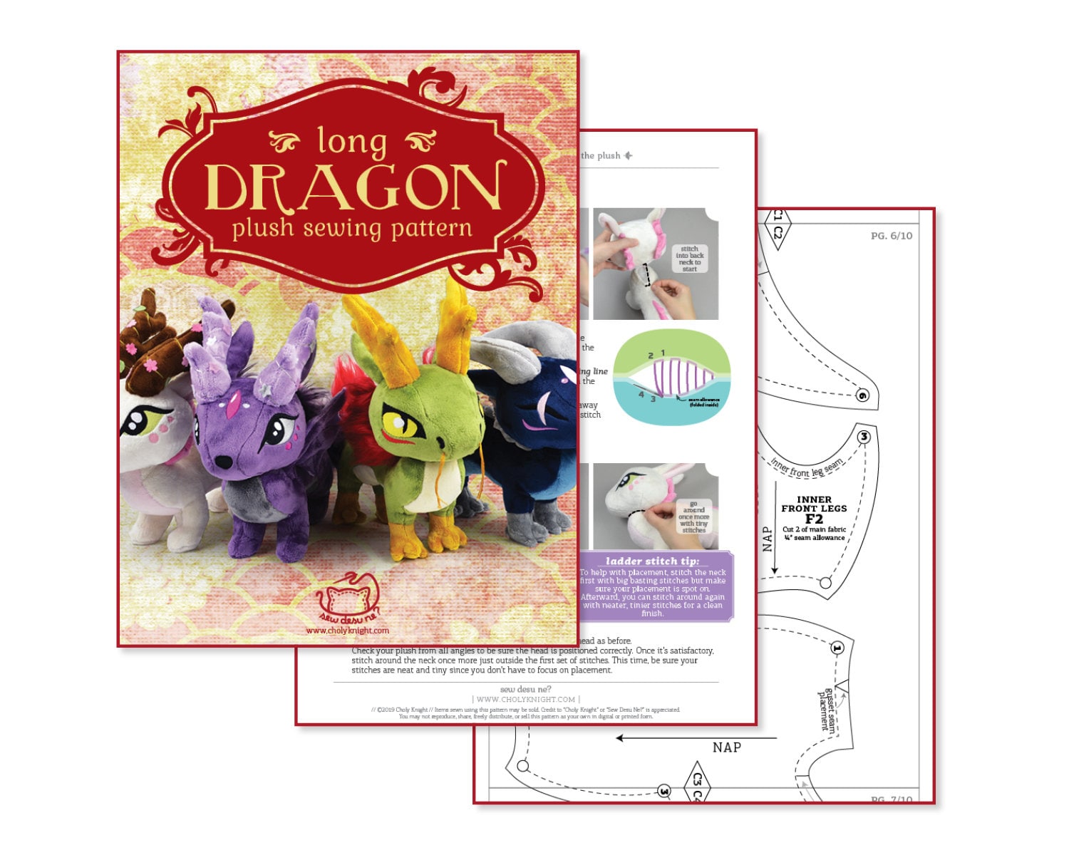 Long Dragon Chibi Plush Sewing Pattern .pdf Tutorial Chinese - Etsy