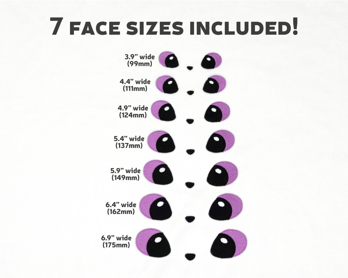 Cryptid Plush Eyes Machine Embroidery File Design Bundle for | Etsy