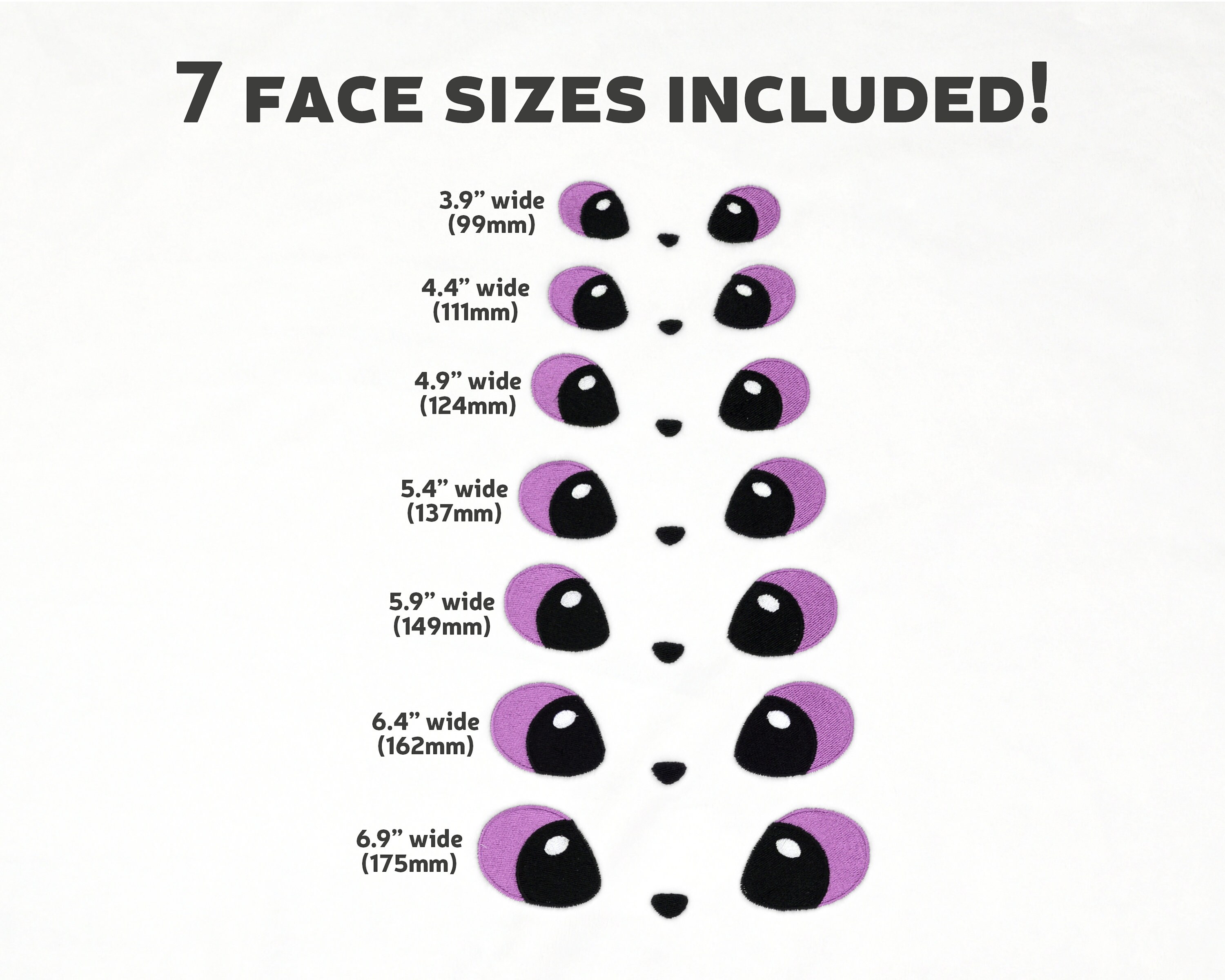 Cryptid Plush Eyes Machine Embroidery File Design Bundle for Bigfoot ...