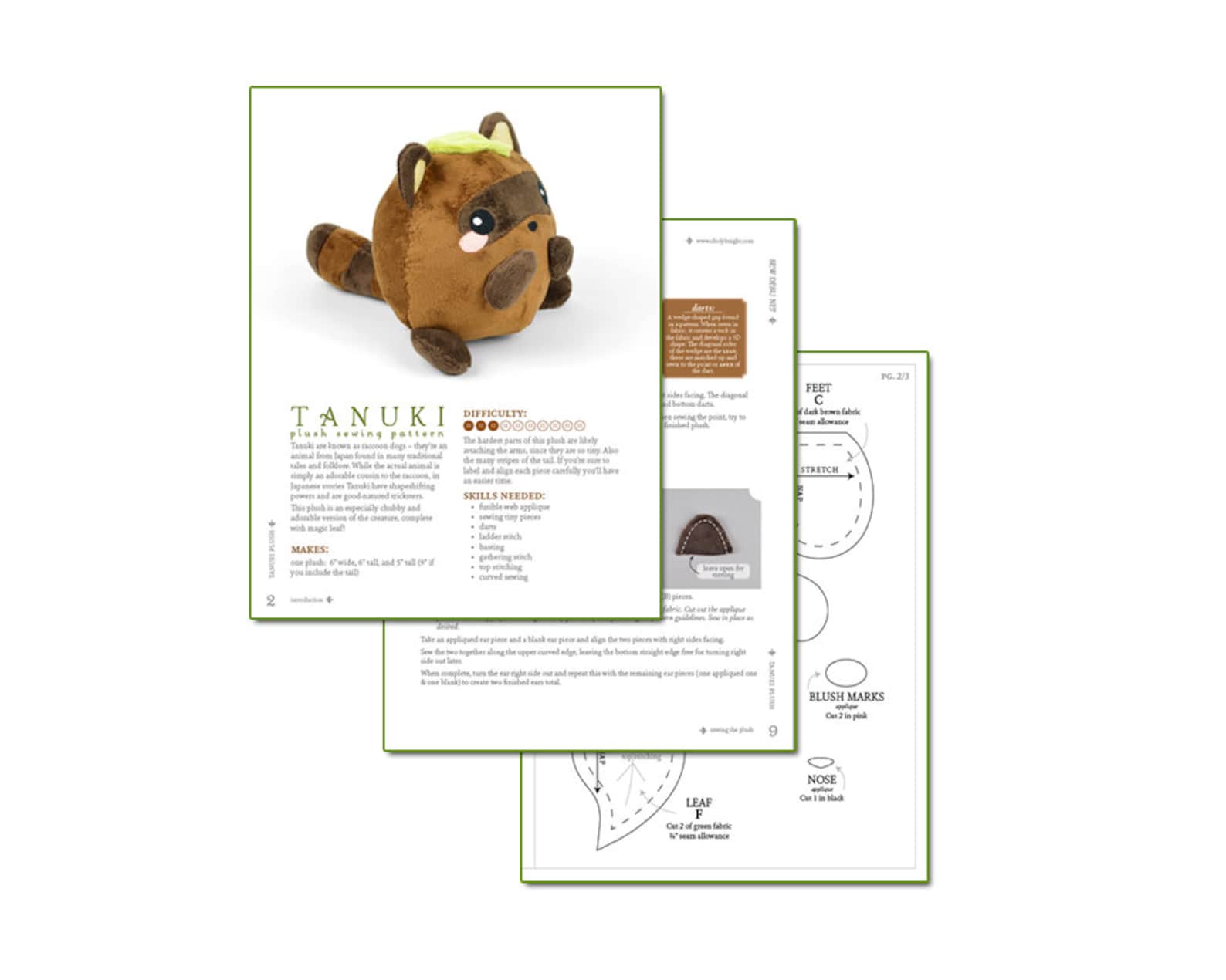 Tanuki japanese Raccoon Dog Sewing .pdf Pattern Plush | Etsy