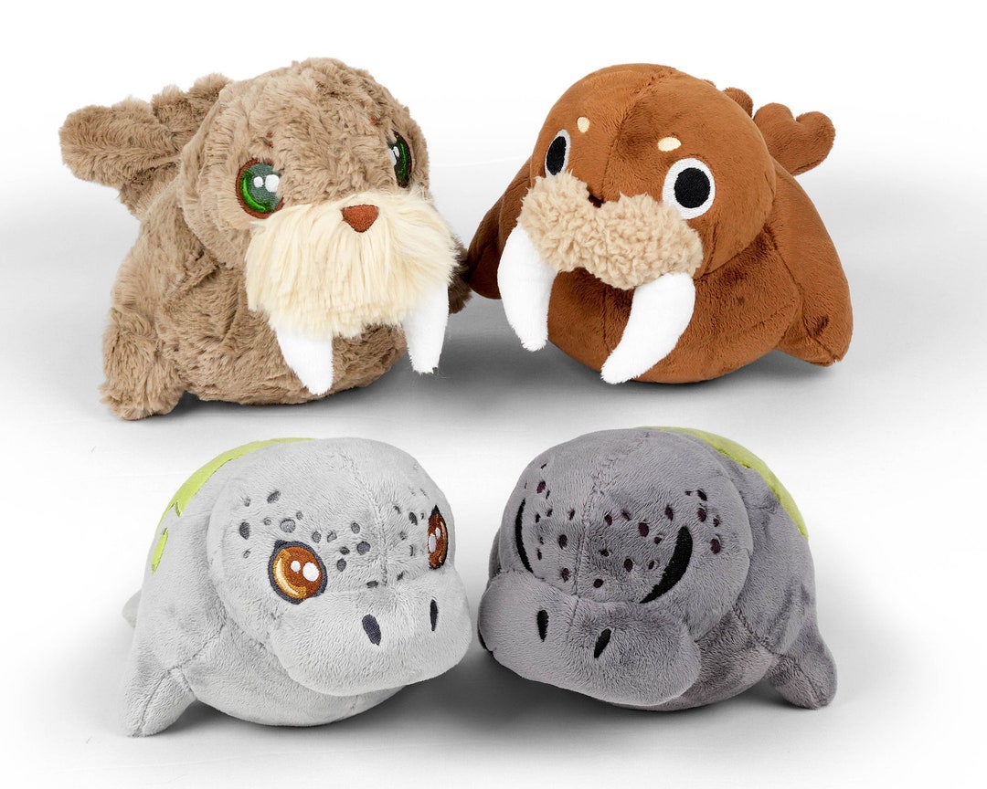Walrus and Manatee Plush Plushie Stuffed Animal in Minky Faux Fur - Etsy