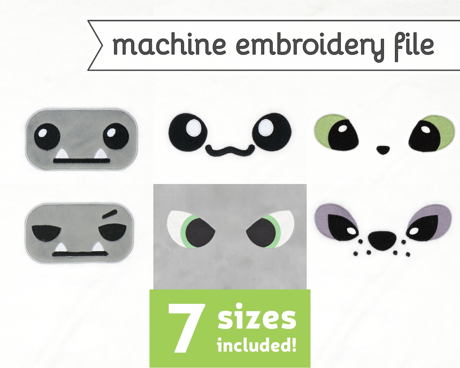 Cryptid Plush Eyes Machine Embroidery File Design Bundle for Bigfoot ...