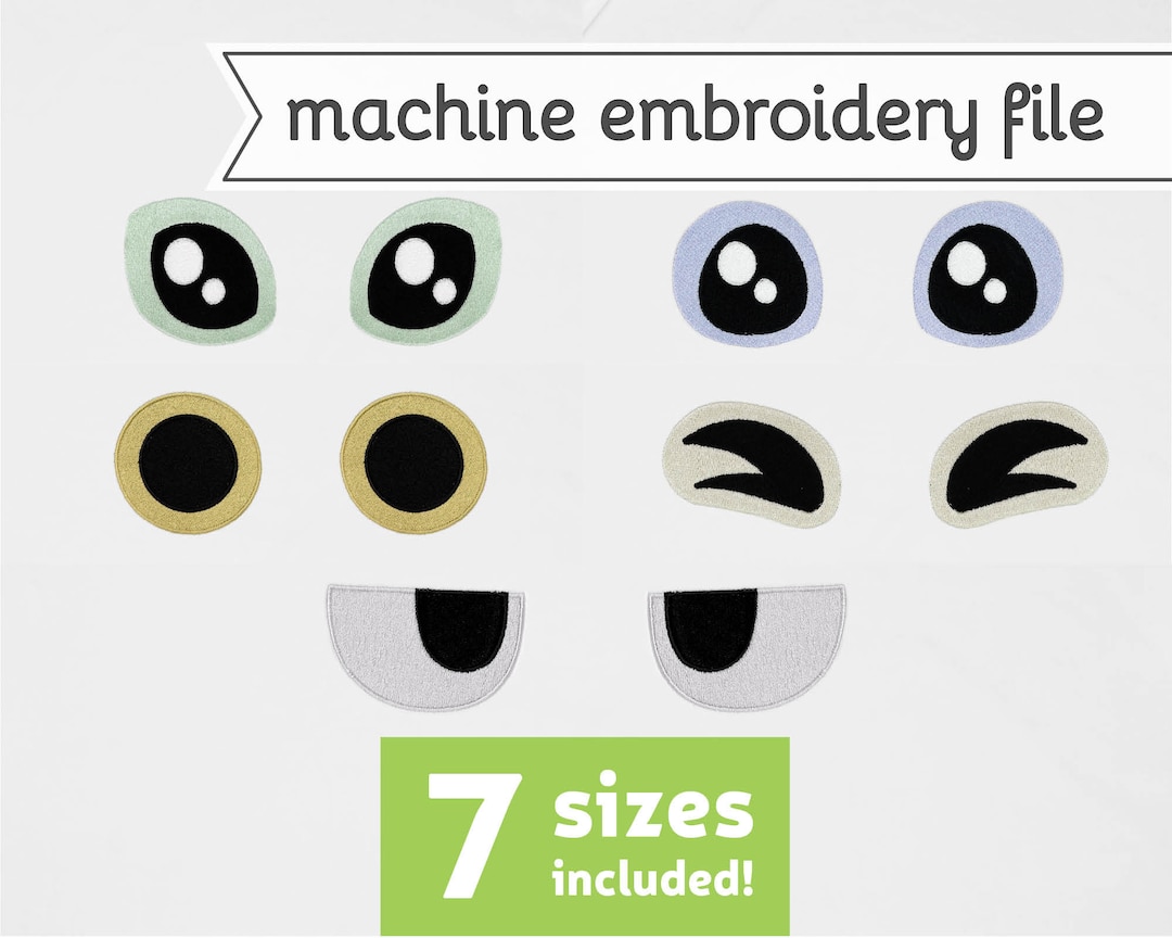 Simple Bird Eyes Machine Embroidery File Design for Plush 7 Sizes - Etsy