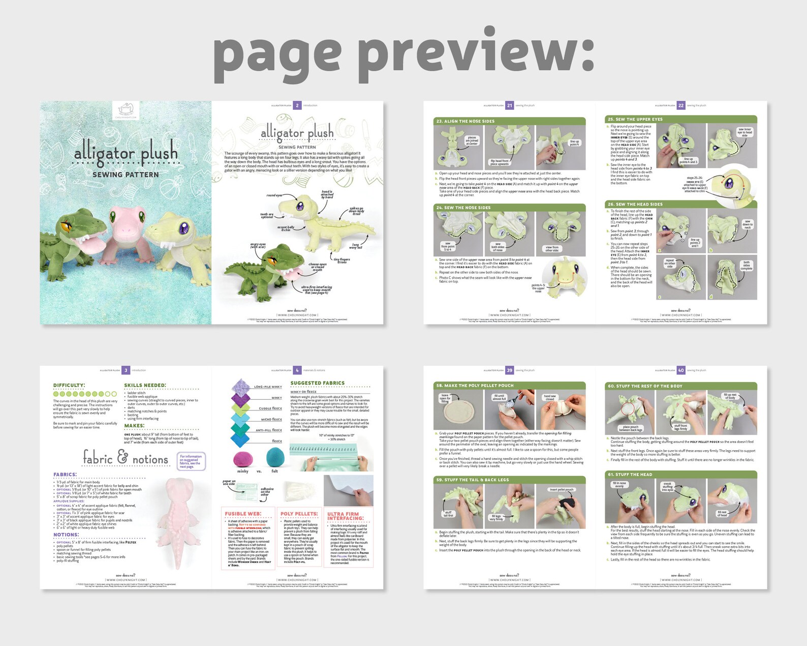 Alligator Plush Sewing Pattern .pdf Tutorial Gator Lizard - Etsy