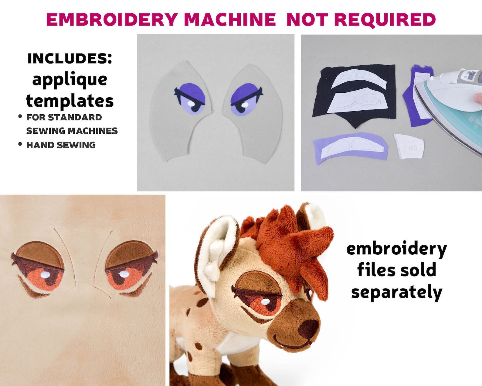 Hyena and Wild Dog Animal Plush Sewing Pattern .pdf Tutorial - Etsy