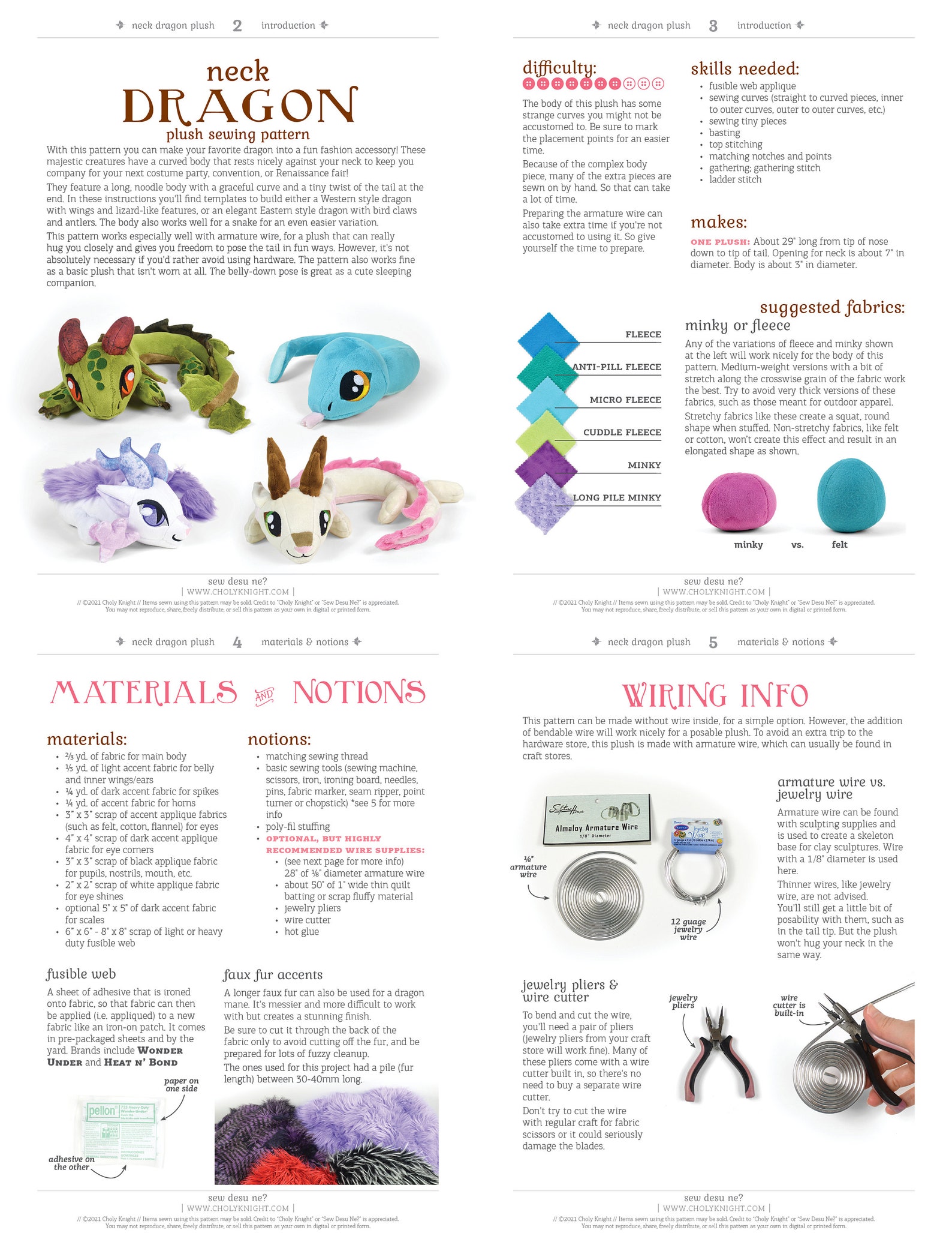 Neck Dragon Plush Sewing Pattern .pdf Tutorial Posable Wearable ...