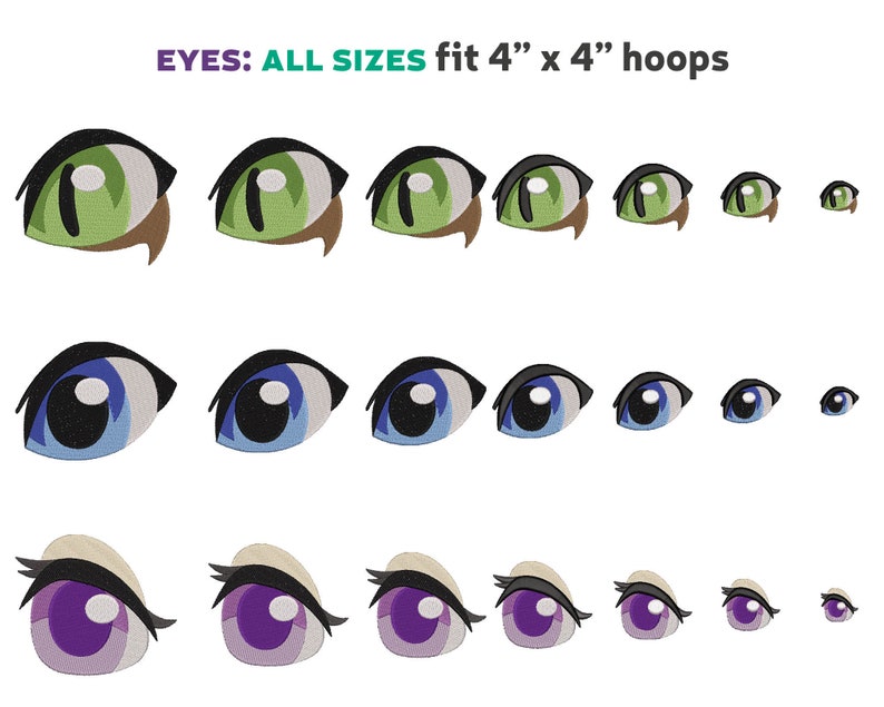 Animal Eyes 2 Machine Embroidery File Design for Plush 7 - Etsy
