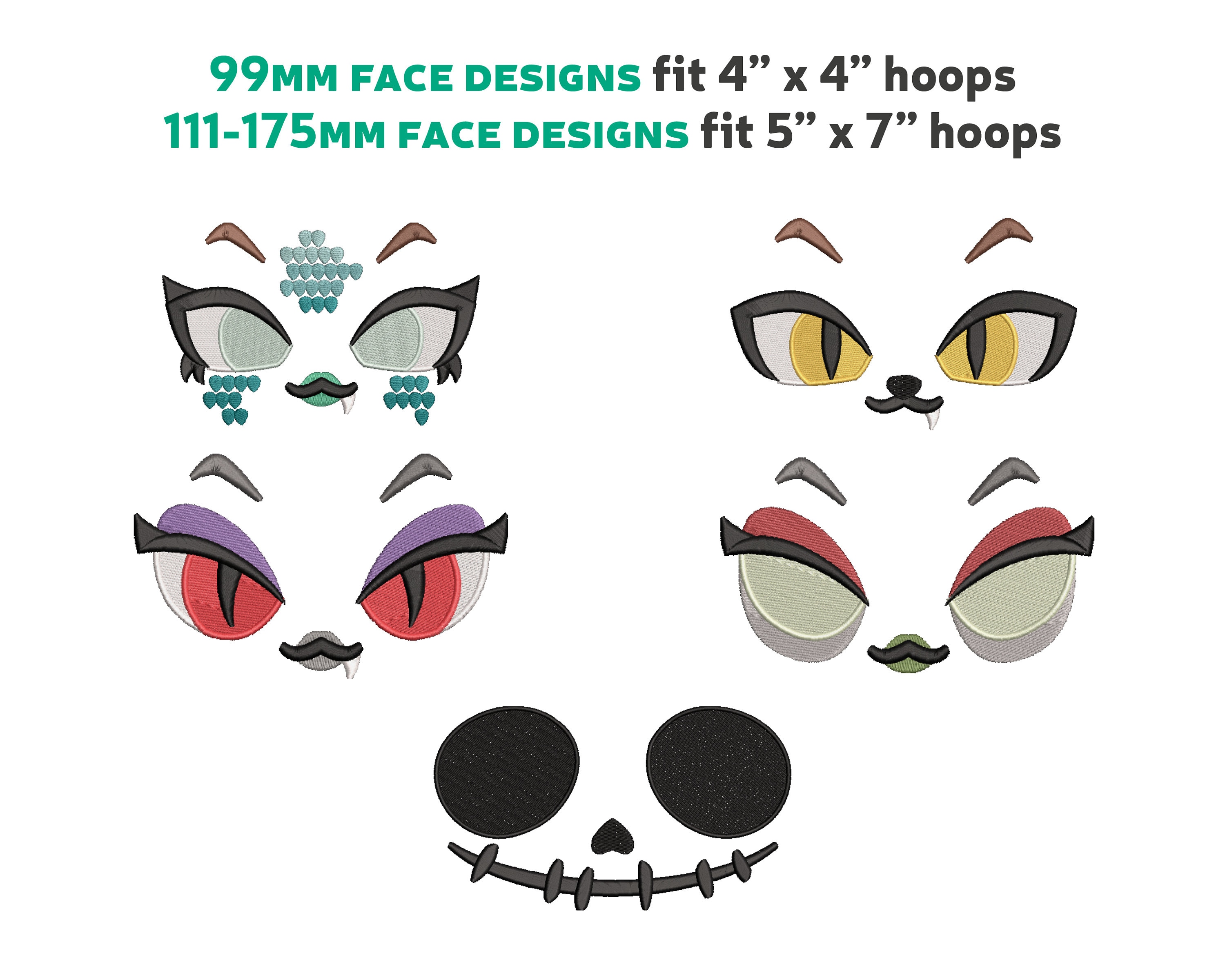 Monster Eyes Machine Embroidery File Design for Plush 7 Sizes Vampire ...