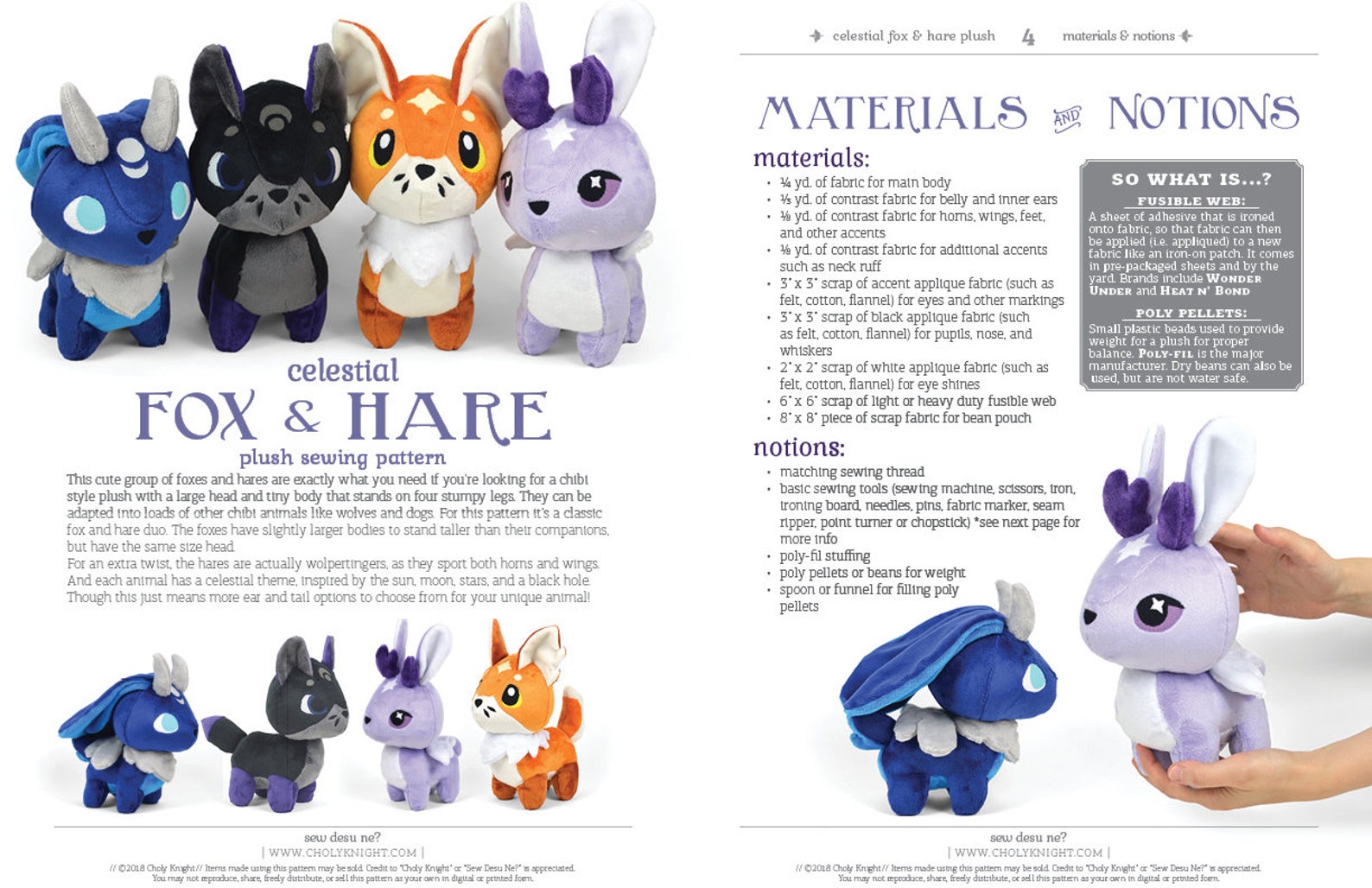 Fox and Hare Chibi Plush Sewing Pattern .pdf Tutorial - Etsy