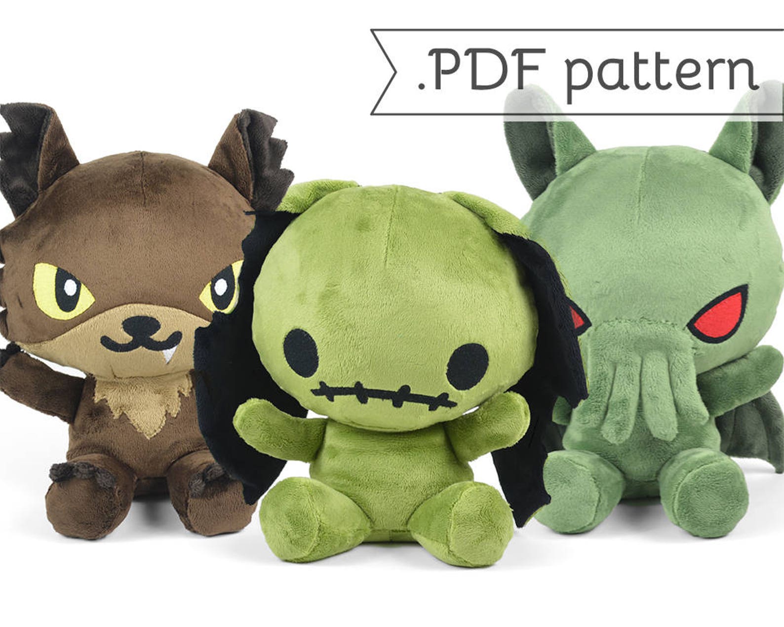 Chibi Horror Animal Plush Sewing Pattern .pdf Tutorial Rabbit | Etsy UK