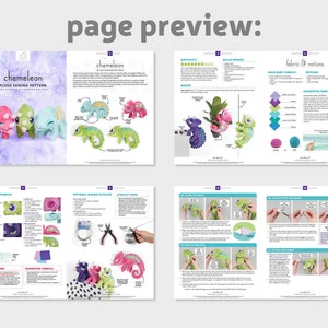 Chameleon Plush Animal Sewing Pattern .pdf Tutorial Lizard - Etsy