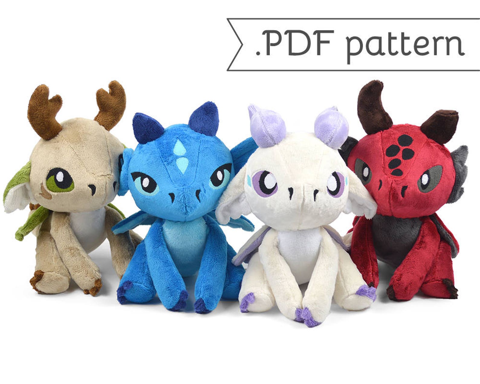 Floppy Dragon Plush Sewing Pattern .pdf Tutorial Elemental - Etsy Israel