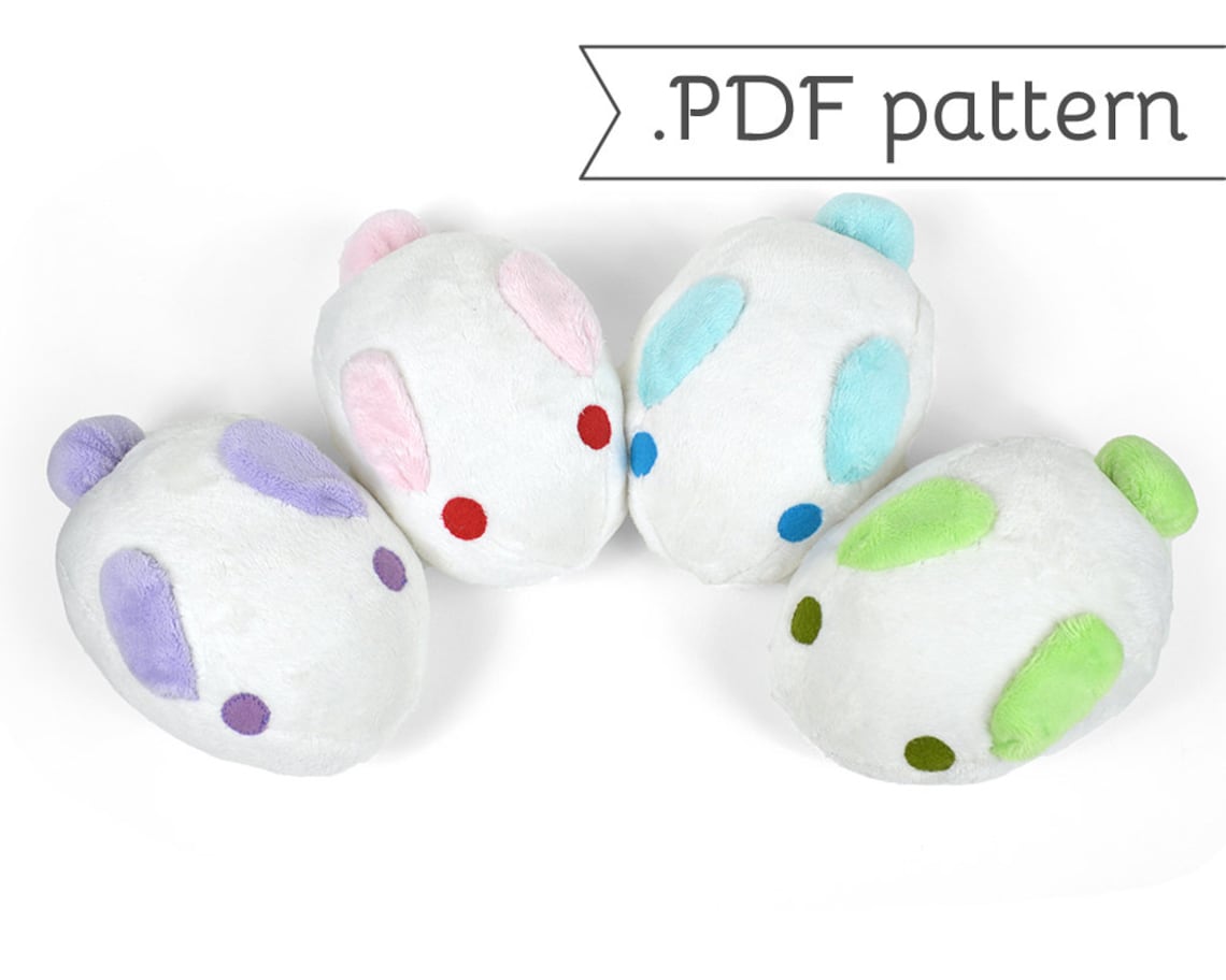 Usagi Manju sweet Rabbit Bun Plush .pdf Sewing Pattern - Etsy