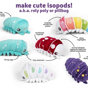 Isopod Roly Poly Pillbug Plush Animal Sewing Pattern .pdf Tutorial Wood ...