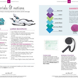 Plush Backpack Sewing Pattern .pdf Tutorial Stuffed Animal Cat Fox ...