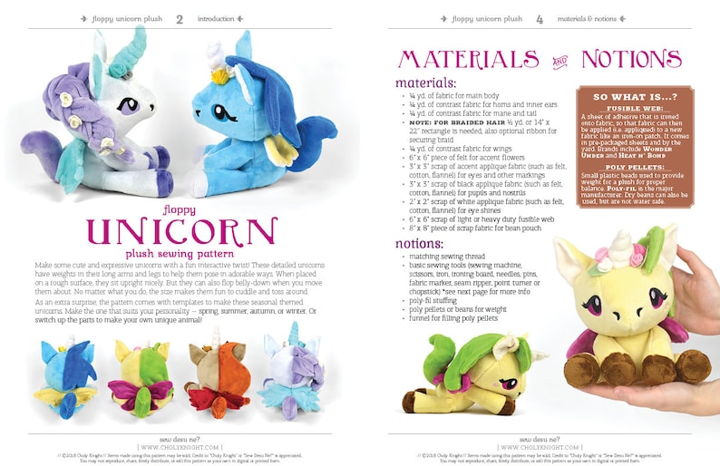 Floppy Unicorn Plush Sewing Pattern .pdf Tutorial Pegasus Pony - Etsy UK