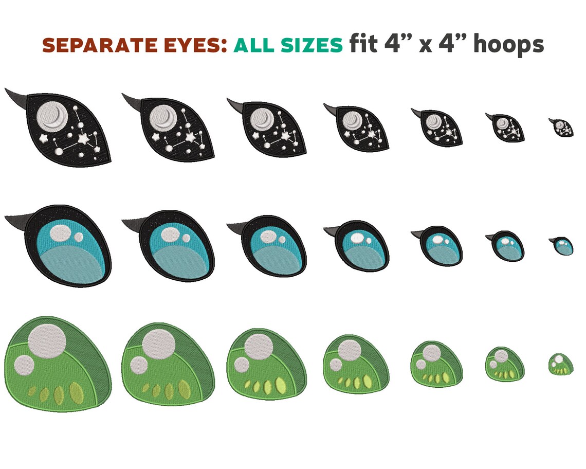 Bug Eyes Machine Embroidery File Design for Plush 7 Sizes - Etsy