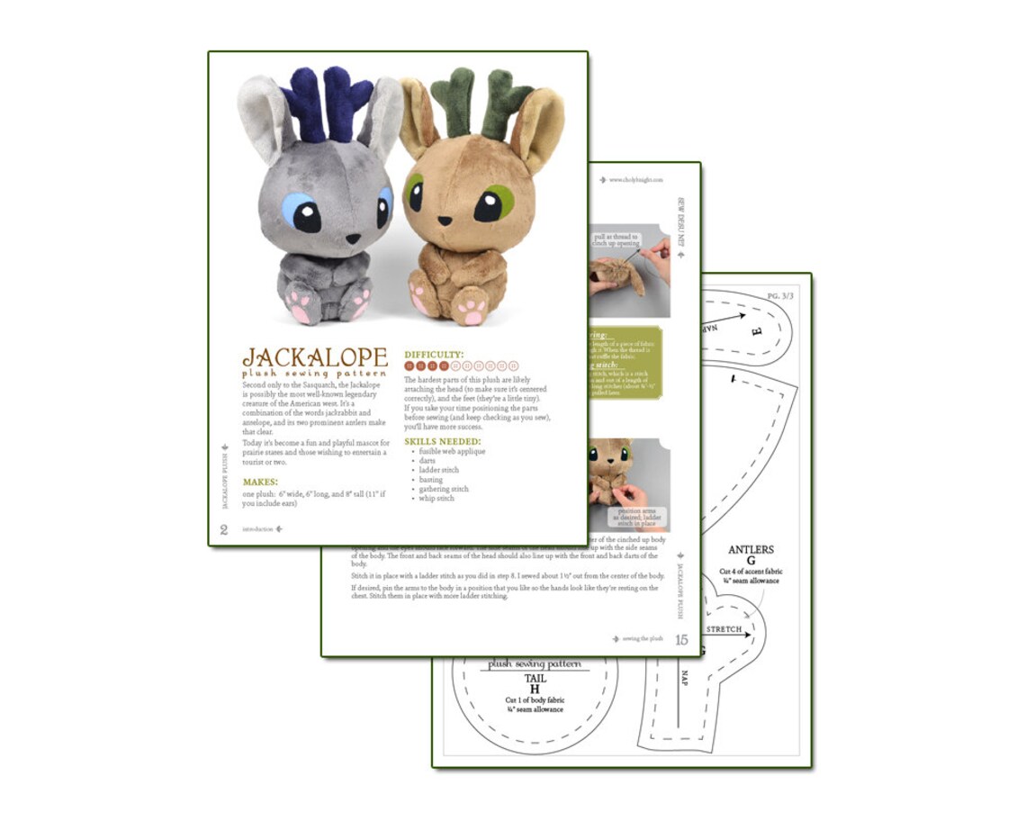 Jackalope Jackrabbit Antelope Bunny Rabbit Wolpertinger Plush | Etsy