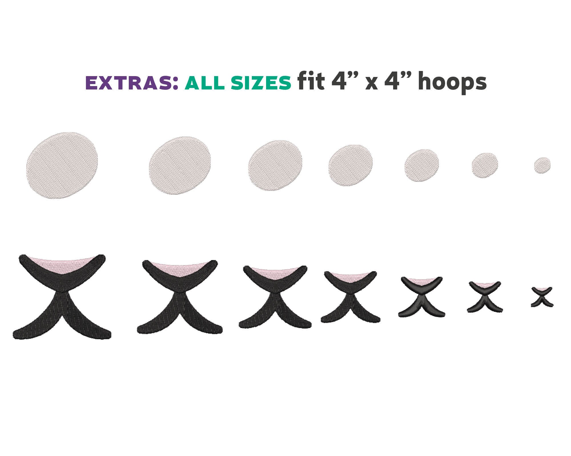 Rabbit Eyes 2 Machine Embroidery File Design for Plush 7 - Etsy