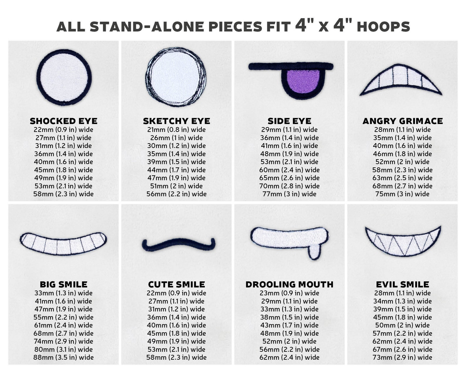 Anime Faces Machine Embroidery File Design for Plush 9 Sizes - Etsy