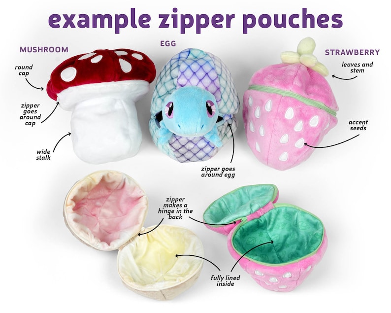 Pouch Pets Plush Sewing Pattern .pdf Tutorial Zipper Dragon - Etsy