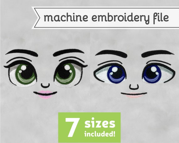Princess Eyes Machine Embroidery File Design for Plush 7 Sizes - Etsy