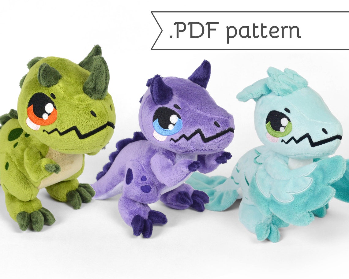 Carnivore Dinosaurs Plush Sewing Pattern .pdf Tutorial T-rex - Etsy