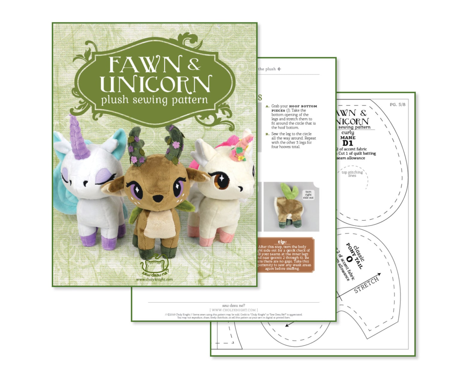 Fawn & Unicorn Chibi Plush Sewing Pattern .pdf Tutorial - Etsy