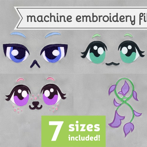 Farm Animal Eyes Machine Embroidery File Design for Plush 7 - Etsy