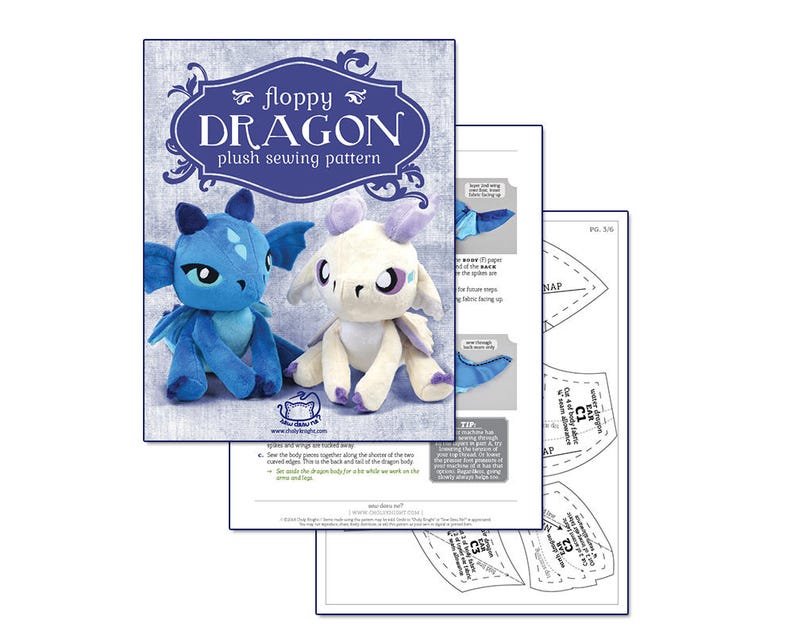 Floppy Dragon Plush Sewing Pattern .pdf Tutorial Elemental - Etsy Israel