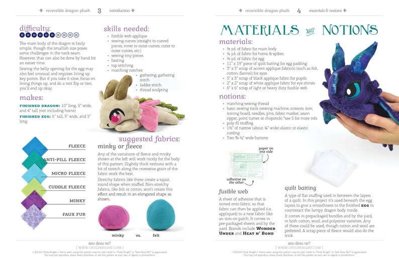 Reversible Dragon Plush Sewing Pattern .pdf Tutorial Chibi Egg | Etsy