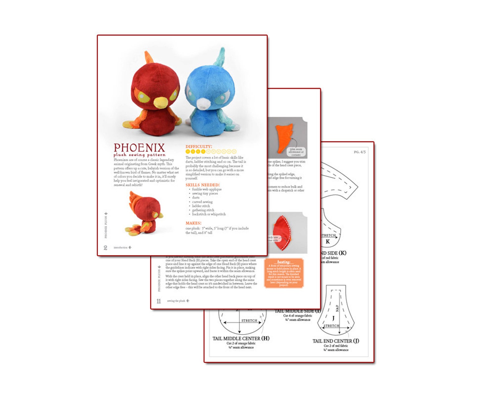 Phoenix Bird Plush .pdf Sewing Pattern - Etsy