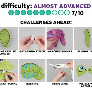 Chameleon Plush Animal Sewing Pattern .pdf Tutorial Lizard - Etsy