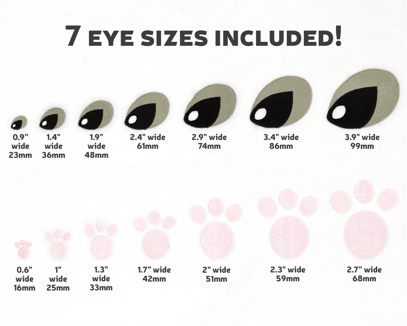 Cryptid Plush Eyes Machine Embroidery File Design Bundle for - Etsy