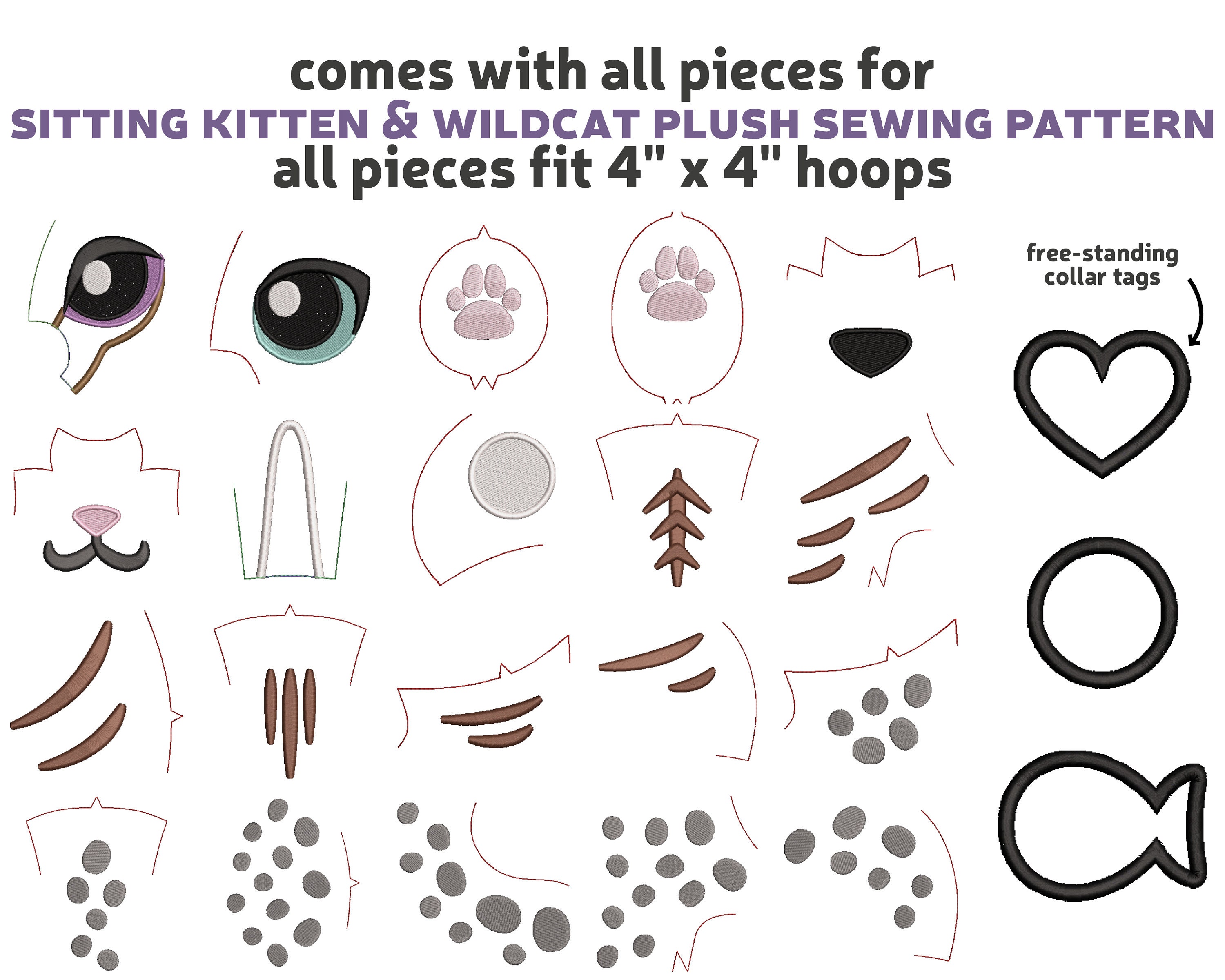cat-eyes-machine-embroidery-file-design-for-plush-7-sizes-etsy