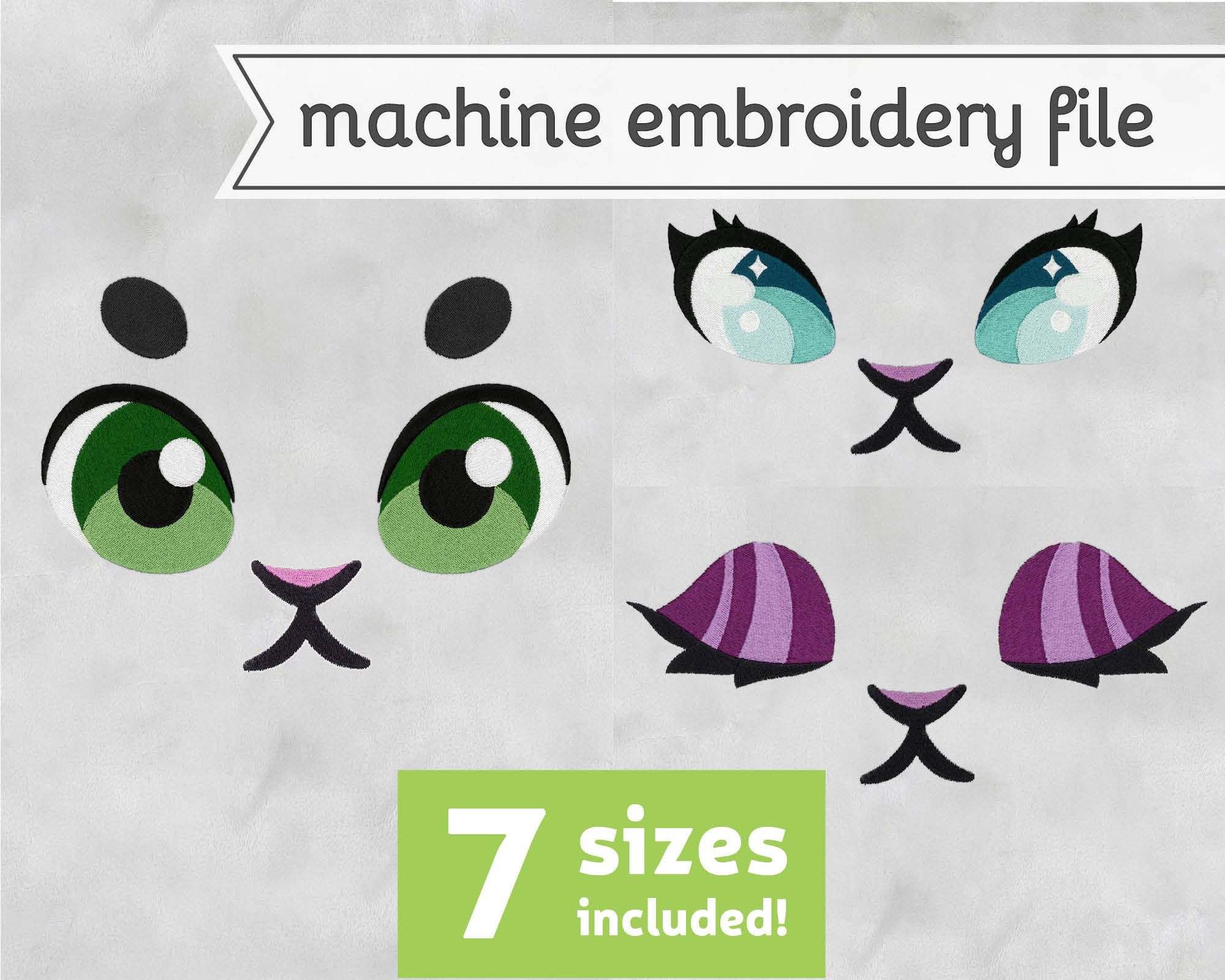 Rabbit Eyes 2 Machine Embroidery File Design for Plush 7 - Etsy