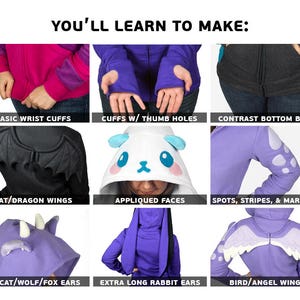 Women's Fitted Cosplay Hoodie Sewing Pattern .pdf Tutorial Hooded ...