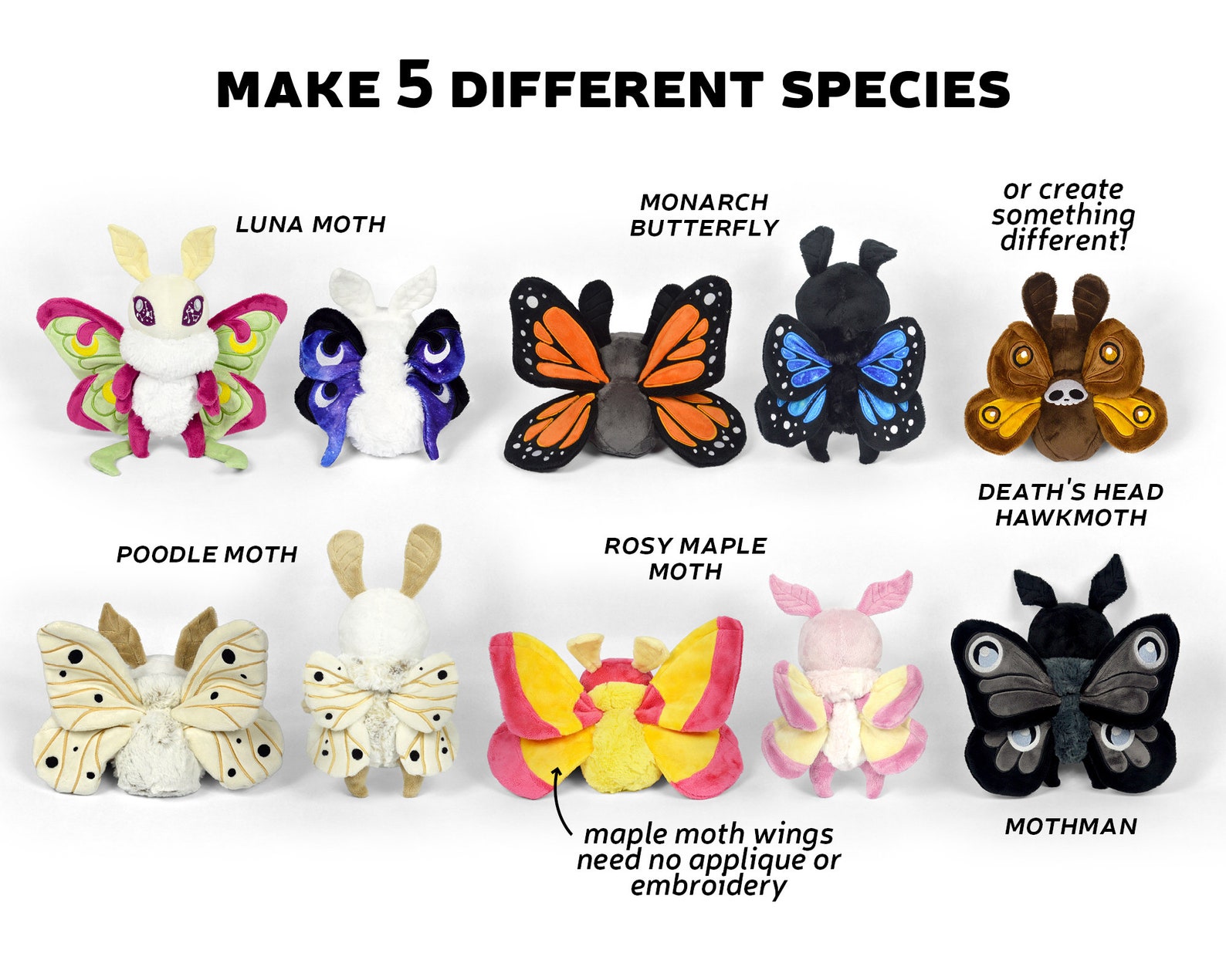 Moth & Butterfly Plush Sewing Pattern .pdf Tutorial Luna | Etsy Australia