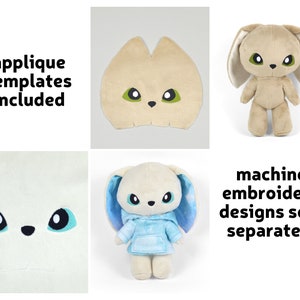 Standing Animal Plush Sewing Pattern .pdf Tutorial Cat Kitty Rabbit ...