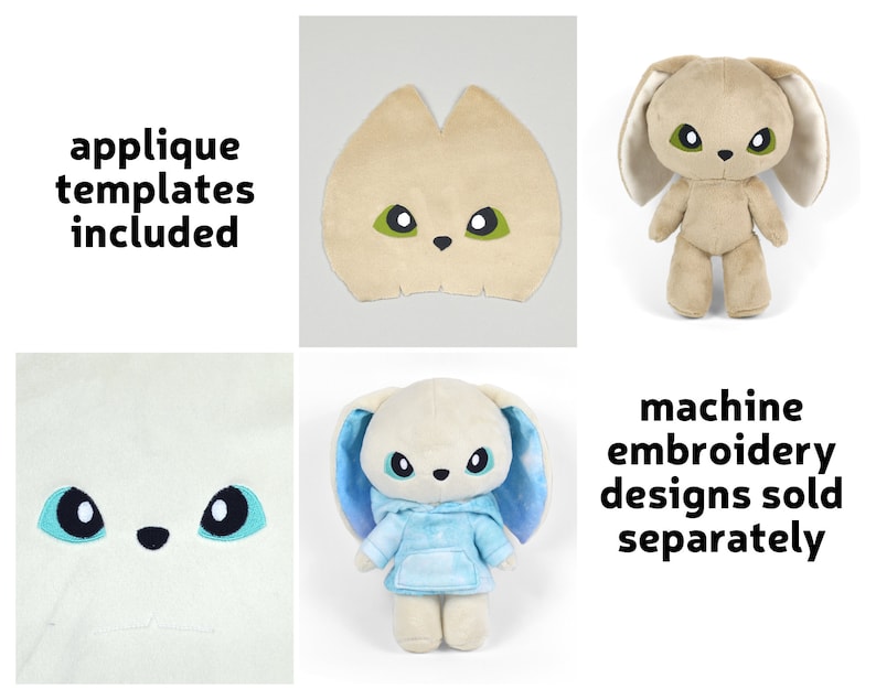 Standing Animal Plush Sewing Pattern .pdf Tutorial Cat Kitty | Etsy UK