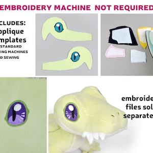 Alligator Plush Sewing Pattern .pdf Tutorial Gator Lizard - Etsy