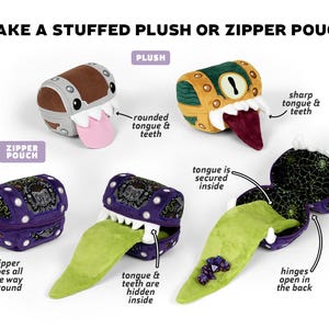 Mimic Plush and Pouch Sewing Pattern .pdf Tutorial Monster Chest ...