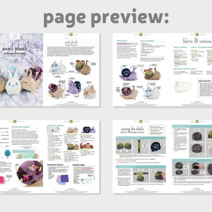 Snail Plush Animal Sewing Pattern .pdf Tutorial Kitty Puppy Shell ...
