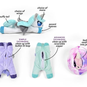 Reversible Unicorn Plush Sewing Pattern .pdf Tutorial Chibi Pegasus ...