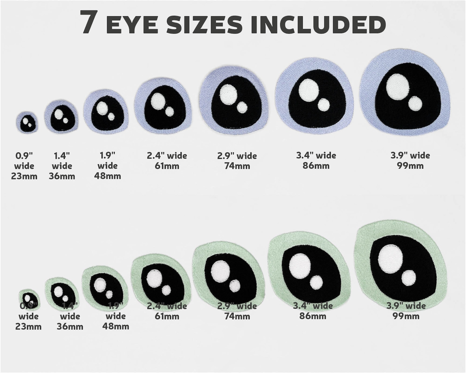 Simple Bird Eyes Machine Embroidery File Design for Plush 7 Sizes - Etsy