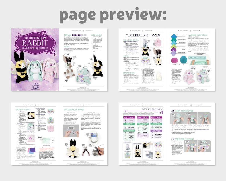 Sitting Rabbit Plush Animal Sewing Pattern .pdf Tutorial Bunny - Etsy ...