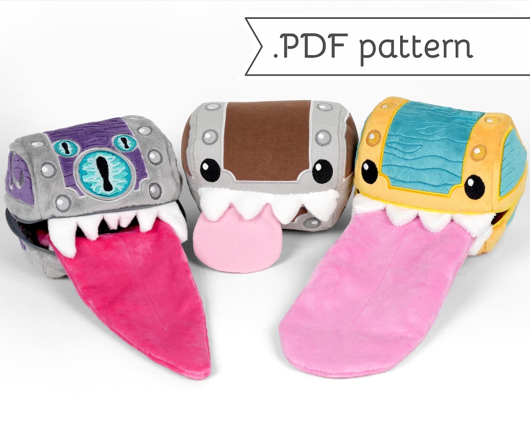Mimic Plush and Pouch Sewing Pattern .pdf Tutorial Monster Chest ...