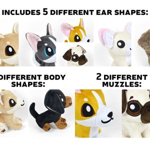 Sitting Puppy Plush Sewing Pattern .pdf Tutorial Corgi Husky Pug Shiba ...