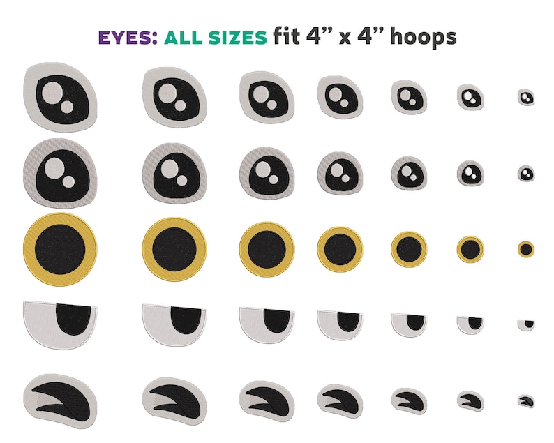 Simple Bird Eyes Machine Embroidery File Design for Plush 7 - Etsy